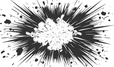 Black And White Abstract Explosion Graphic With Dynamic Splatter Effect