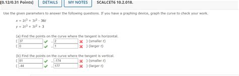 Solved Use The Given Parameters To Answer The Following
