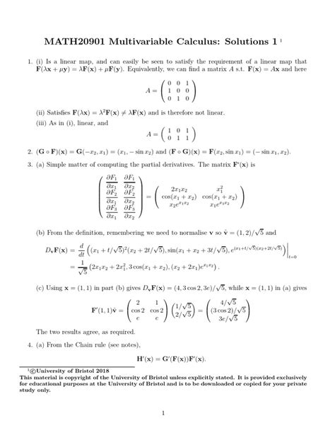 Sol 1 Pdf Determinant Mathematical Concepts