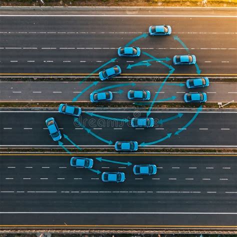 Autonomous Driving Highway Aerial View Generated With Ai Stock Illustration Illustration Of