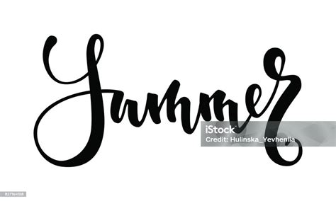 여름입니다 손 서 예 및 브러쉬 펜 글자를 그려 휴일 인사말 카드 및 초대장의 계절 여름 방학 여름 해변 파티 관광 및 여행에 대 한 디자인 6월에 대한 스톡 벡터 아트 및