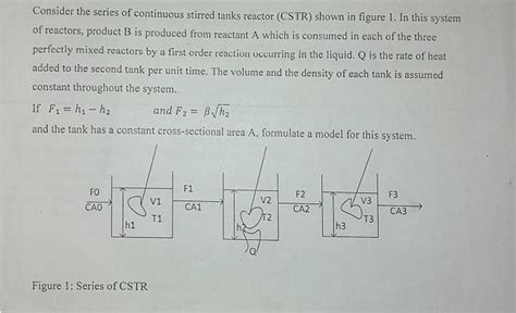 Solved Consider The Series Of Continuous Stirred Tanks