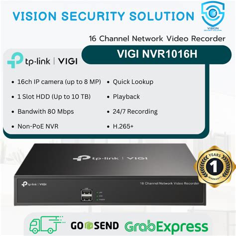 Jual Vigi By Tp Link Nvr H Ch Non Poe Hdd H Nvr Ip Vigi Garansi Resmi Shopee