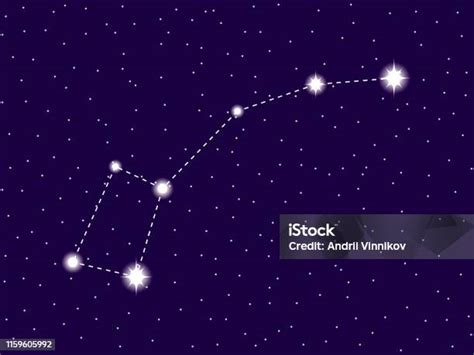 우르사 작은 별자리 별이 빛나는 밤 하늘입니다 별과 은하의 클러스터 깊은 공간 벡터 일러스트레이션 작은에 대한 스톡 벡터 아트 및 기타 이미지 Istock