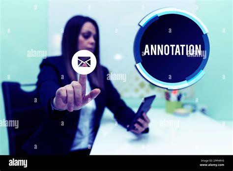 Writing Displaying Text Annotation Business Showcase Note Added By Way Of Comment Or