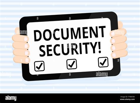Writing Note Showing Document Security Business Concept For Means In Which Important Documents