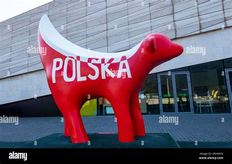 Polish Flag Colors Red And White Superlambanana Outside The Museum Of