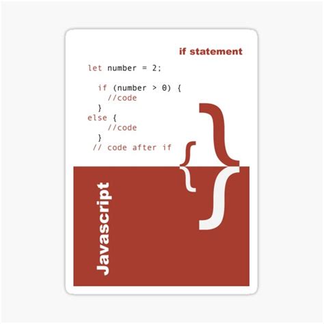 Pegatina Póster de JavaScript declaración if hoja de referencia ayuda de JavaScript diseño