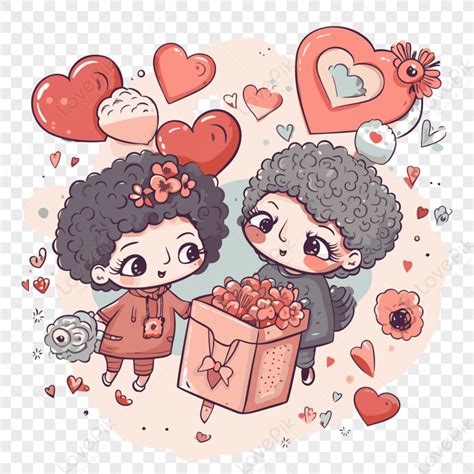 귀여운 발렌타인 벡터클립 아트만화상표 Png 일러스트 무료 다운로드 Lovepik