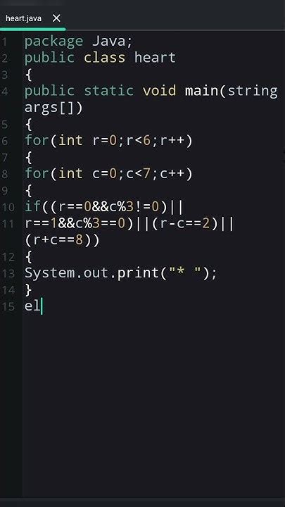 Create Heart In Java Code 💻💻💻📒📒😘🤗🤗 Youtube