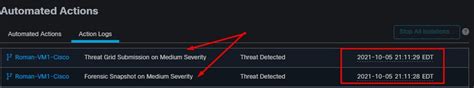 Automated Actions Forensic Snapshot Cisco