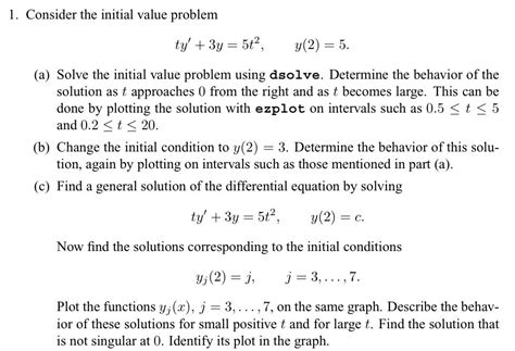 Solved 1 Consider The Initial Value Problem