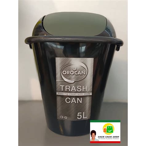 Trash Bin Basurahan 5Liters OROCAN Swing Type Cover Shopee Philippines