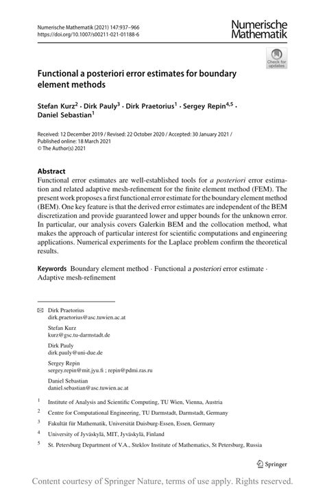 Pdf Functional A Posteriori Error Estimates For Boundary Element Methods