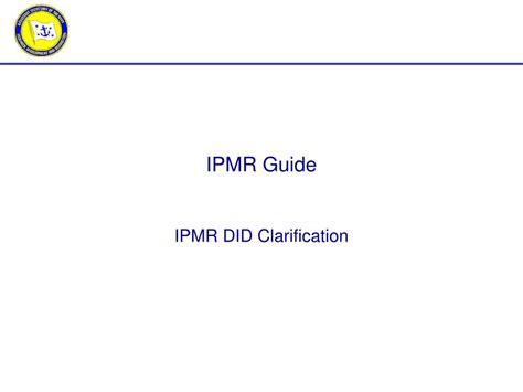 Ppt Integrated Program Management Report Ipmr Did Training 31 July 2012 Navy Cevm Powerpoint