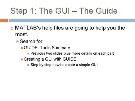 INTRODUCTION TO THE GRAPHICAL USER INTERFACE GUI IN