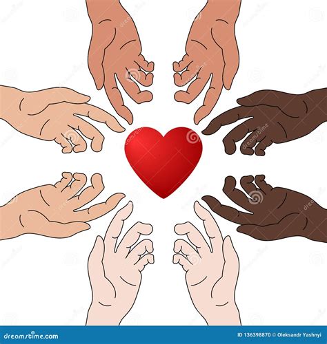 Concept Of Charity And Donation Hands Give Love Race Equality