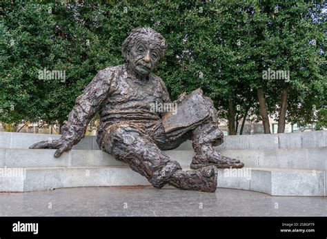 The Albert Einstein Memorial In Washington Dc Is A Striking Bronze
