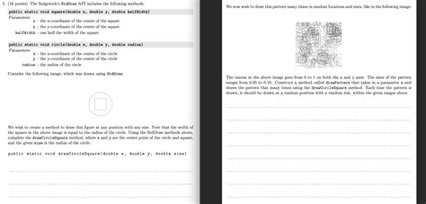 solved 5 16 points the sedgewick s stddraw api includes