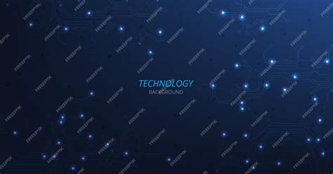 Premium Vector Circuit Board Dark Blue Technology Background