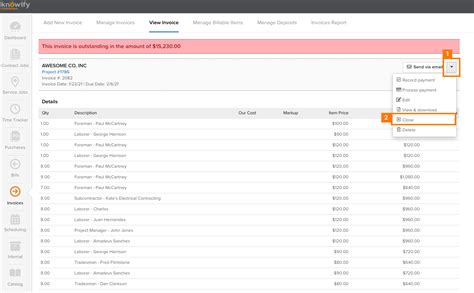 How To Close An Invoice Without Recording A Payment Knowify