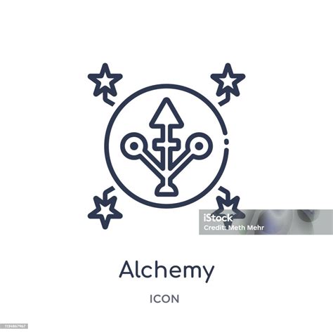 기타 아웃 라인 컬렉션의 리니어 연금술 아이콘 얇은 선 연금술 아이콘 흰색 배경에 고립입니다 연금술 유행 삽화 기하에 대한 스톡 벡터 아트 및 기타 이미지 Istock