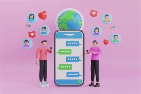 Premium Photo Global Social Network Concept 3d Illustration Online