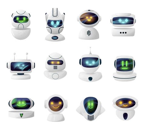 Robots Androids Heads With Faces On Screen Vector 23511734 Vector Art