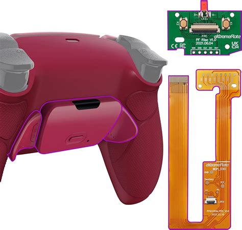 Extremerate Cosmic Red Rubberized Grip Paddles Kit Upgrade Board And Back Shell Buttons For Ps5