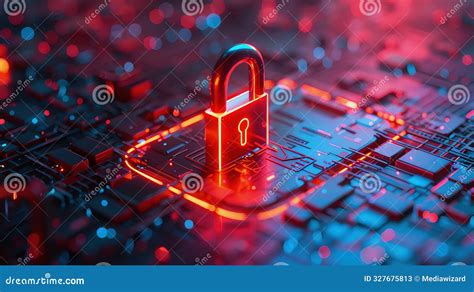 Secure Digital Lock On A Motherboard With Glowing Circuitry Representing Cybersecurity