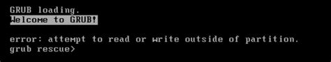linux Grub error attempt to read or write outside of partition Stack Overflow на русском