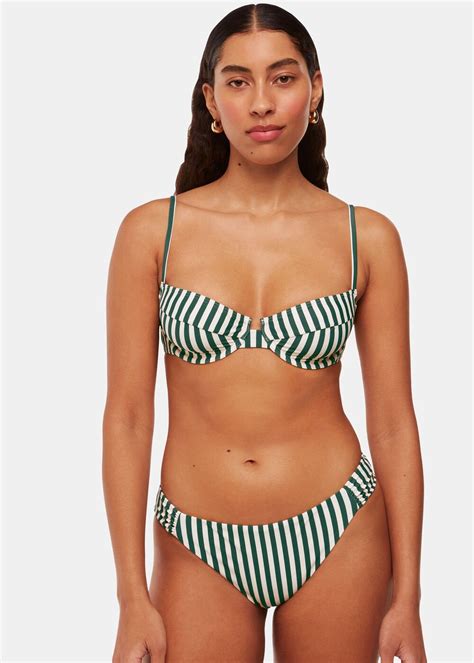 Green Multi Stripe Bikini Top Whistles Whistles Us