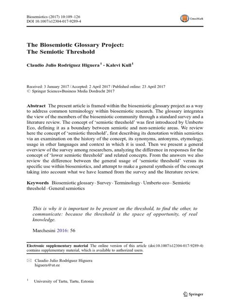 The Semiotic Threshold Pdf Pdf Semiotics Concept