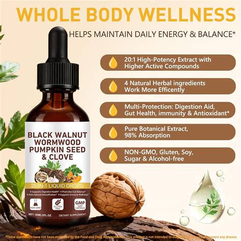 Fanshi Tinture De Artemísia E Noz Preta Fórmula Herbal 20 Em 1 Para