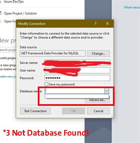 Unable To Retrieve List Of Databases Mysql Db Microsoft Qanda