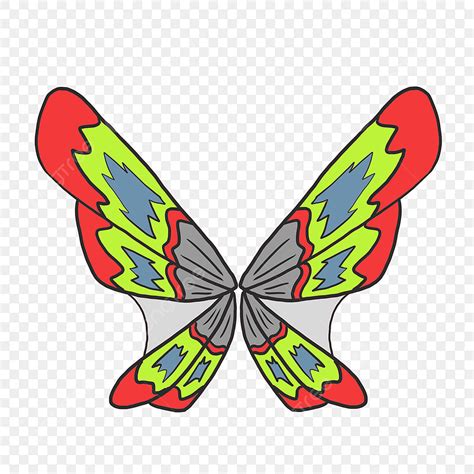 녹색 빨간색 손으로 그린 만화 그림 일러스트 날개 클립 아트 빨간 회색 초록 Png 일러스트 및 Psd 이미지 무료 다운로드 Pngtree