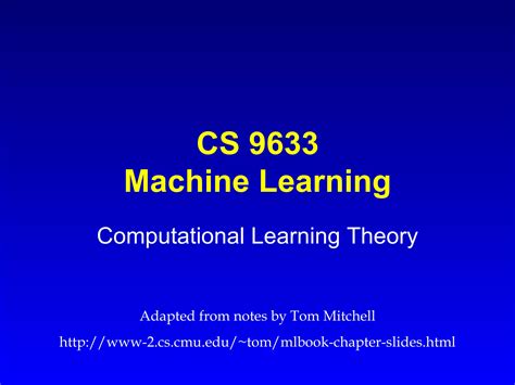 Computational Learning Theory Ppt