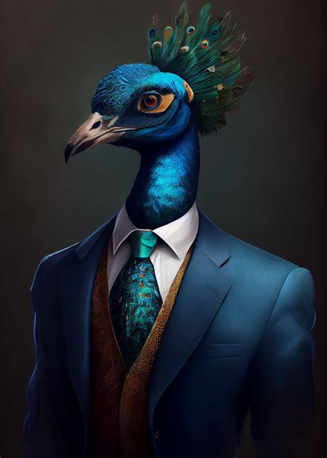 Peacock Suit Poster Picture Metal Print Paint By Decoydesign