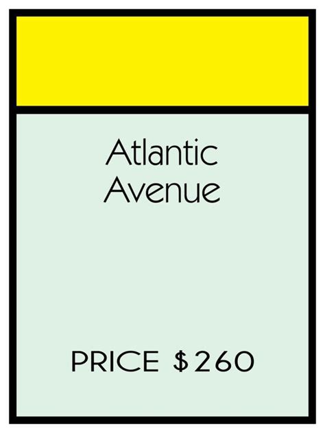 Monopoly Atlantic Avenue 18 X 24 Custom Poster Prints Any Property
