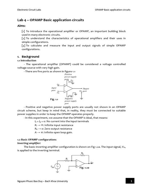 Lab 4 Pdf Operational Amplifier Amplifier