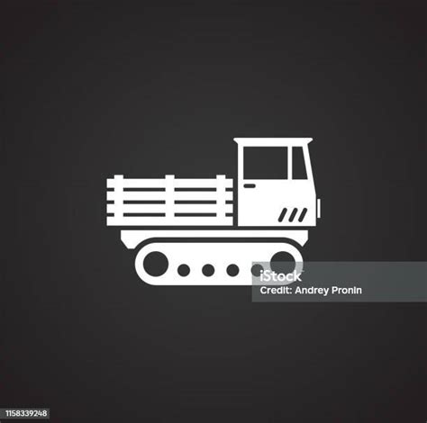 그래픽 및 웹 디자인에 대한 배경에 무거운 차량 관련 아이콘 간단한 그림 웹 사이트 버튼 또는 모바일 앱에 대한 인터넷 개념 기호입니다 건설 기계류에 대한 스톡 벡터 아트