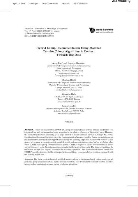 Pdf Erratum Hybrid Group Recommendation Using Modified Termite Colony Algorithm A Context