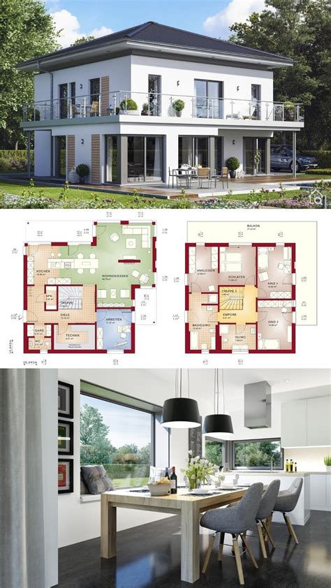 Small Villa House Plans With 2 Story And 4 Bedroom Modern Contemporary