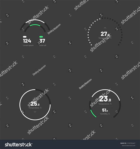 Set Collection Indicator Template Dashboard Ui Stock Vector Royalty
