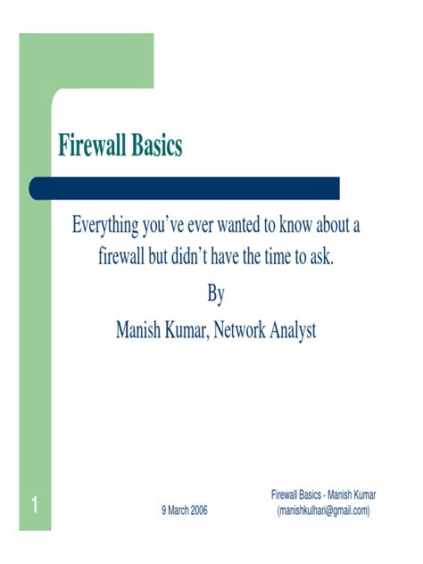 Firewallbasics Pdf Port Computer Networking Firewall Computing