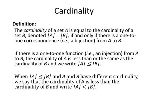 PPT Cardinality Of Sets PowerPoint Presentation Free Download ID