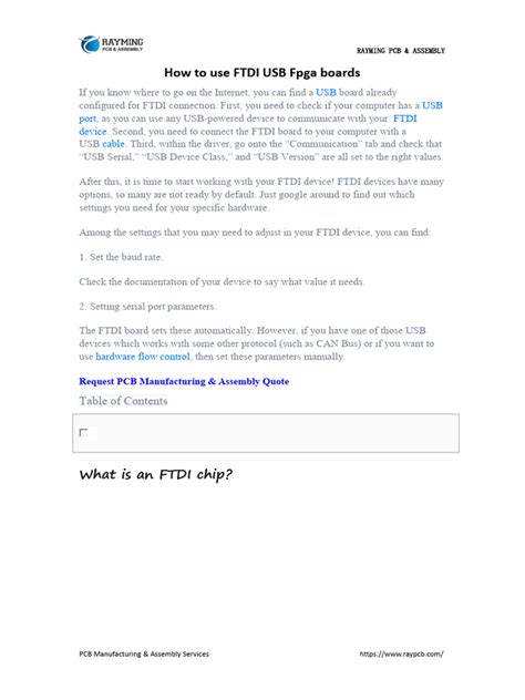 How To Use Ftdi Usb Fpga Boards Pdf Usb Device Driver