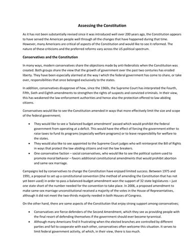 Us Constitution Teaching Resources