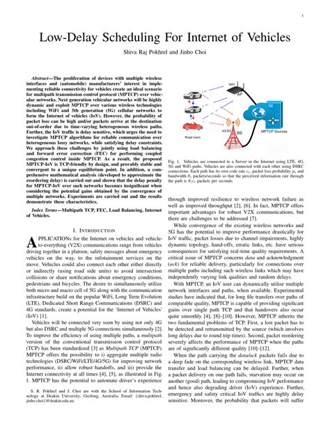 Pdf Low Delay Multipath Tcp For The Internet Of Vehicles