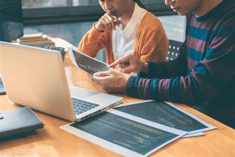 Professional Development Programmer Cooperating Meeting And Brainstorming And Programming